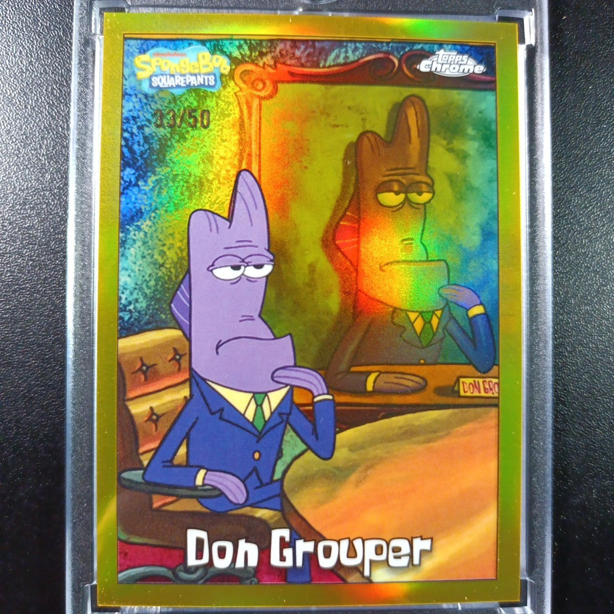 SpongeBob 33/50 Gold Refractor Don Grouper Card Topps Chrome /50 ...